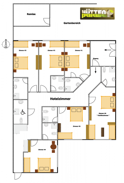 Hüttenpalast | Modal-Lageplan-Hotel